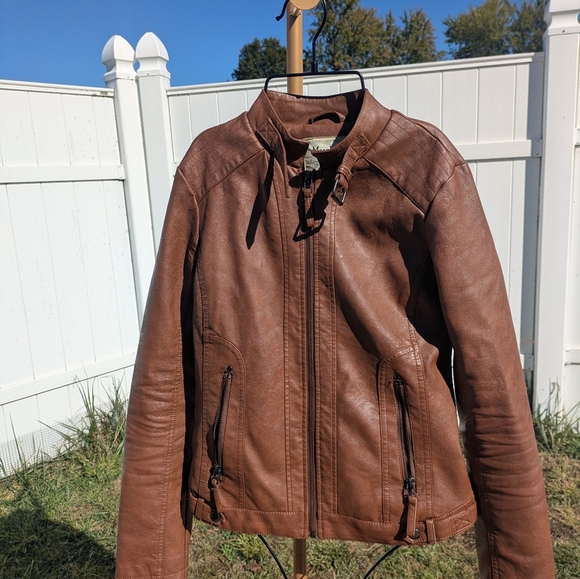 Maralyn & Me | Jackets & Coats | Maralyn Me Brown Leather Jacket | Poshmark